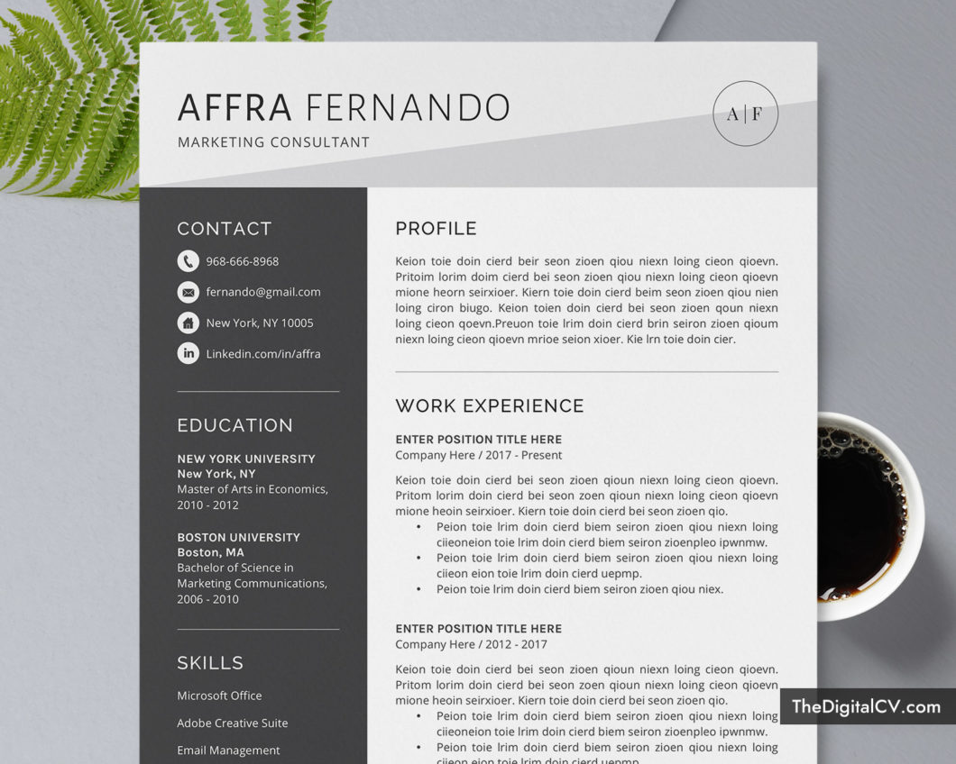 15+ Professional and Clean Resume / CV Templates without Photo ...