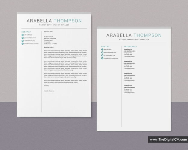 Simple CV Template for Microsoft Word, Professional CV Template for Job ...