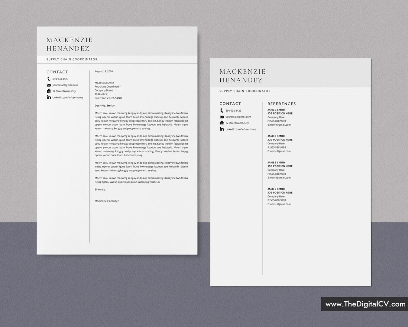 Professional Resume Template for Microsoft Word, Cover Letter ...