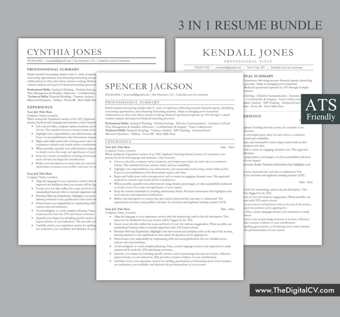 ATS Resume Bundle – TheDigitalCV.com