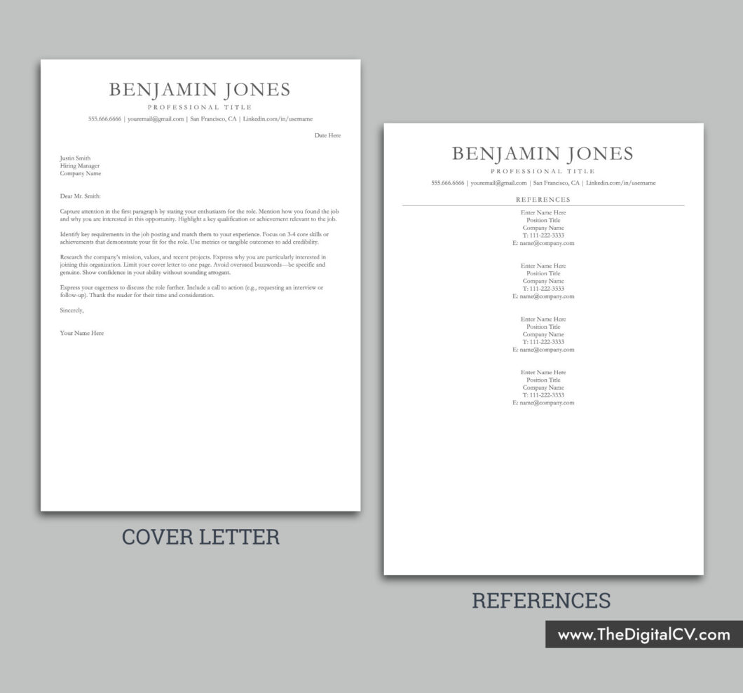 ATS Friendly Resume Template for MS Word, ATS CV Template, Professional Resume Template, Simple ...