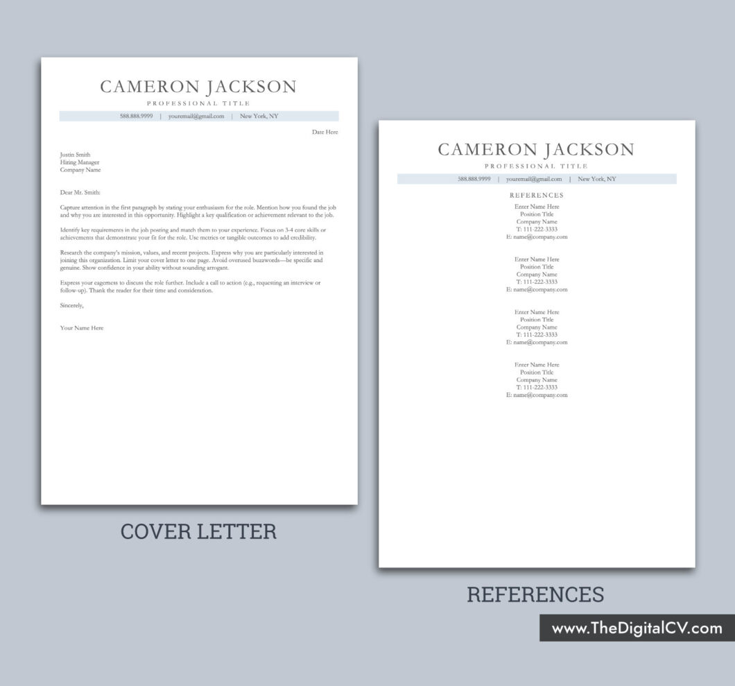 ATS Friendly CV Template for MS Word, ATS Resume Template, Simple ...