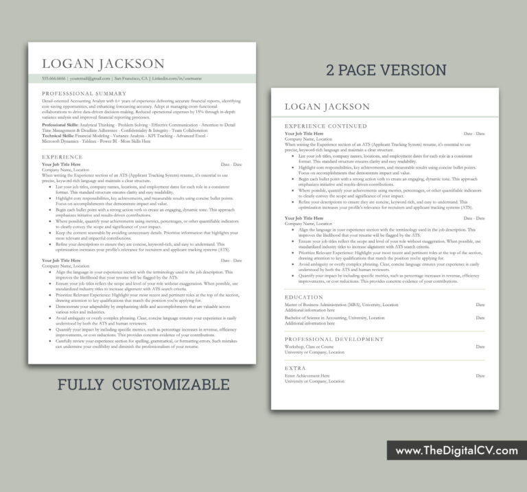 ATS Friendly Resume Template for MS Word, ATS CV Template, Professional Resume Template, Simple ...