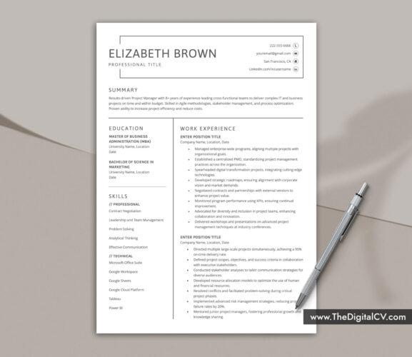 CV Templates for MS Word, Simple CV Templates for Job, Professional ...
