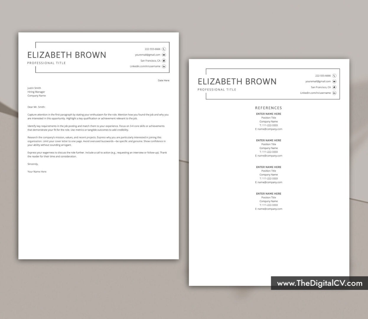 CV Templates for MS Word, Simple CV Templates for Job, Professional ...