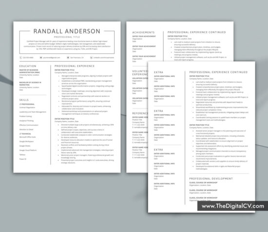 CV Templates for MS Word, Simple CV Templates for Job, Professional ...